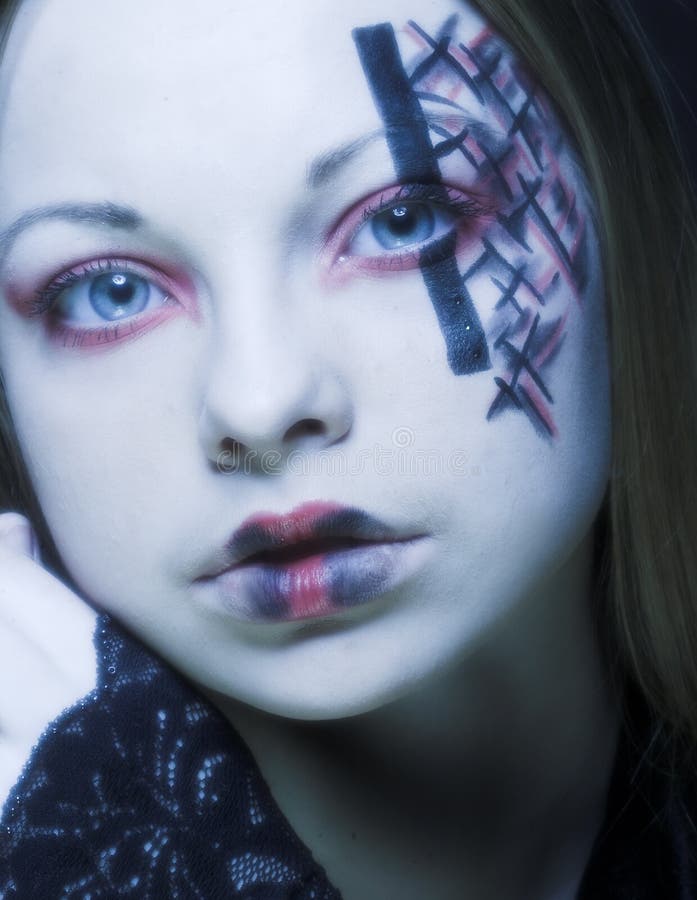 Creative face paint stock image. Image of fashion, human - 5612605