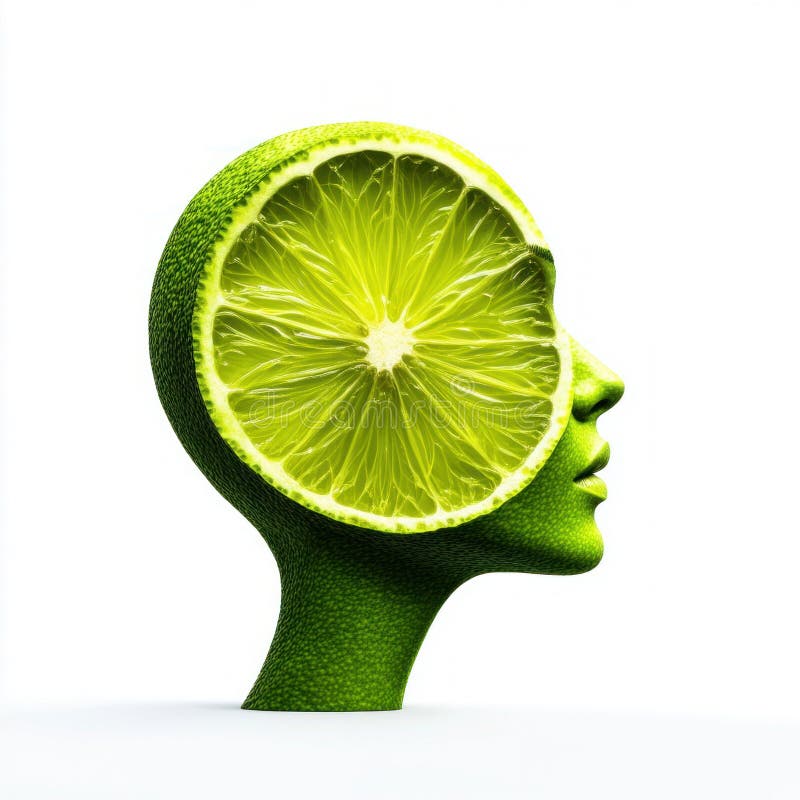 Creative Faces Made of Lime Stock Illustration - Illustration of ...