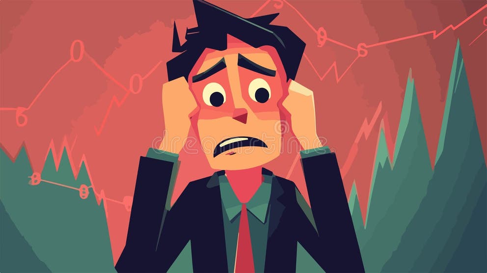 Creative Failed Cartoon Vector Graph for Design Projects Stock Vector ...