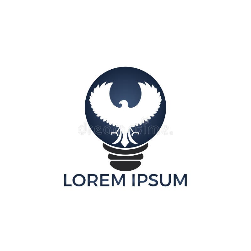Eagle Light Bulb Logo Design. Stock Vector - Illustration of design ...