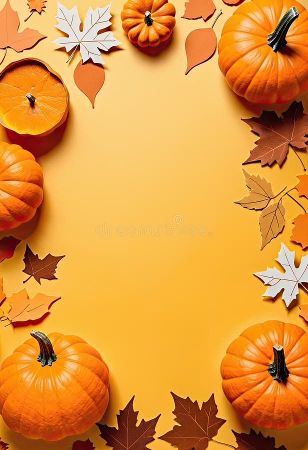 A Creative Fall Collage with Different Shapes and Sizes of Orange ...