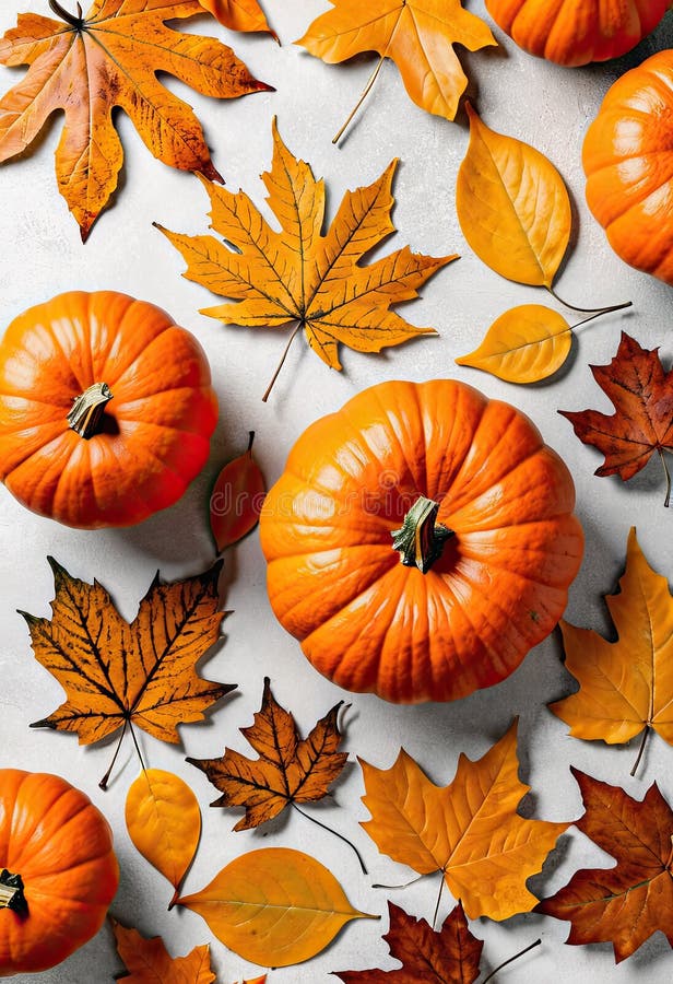 A Creative Fall Collage with Different Shapes and Textures of Orange ...