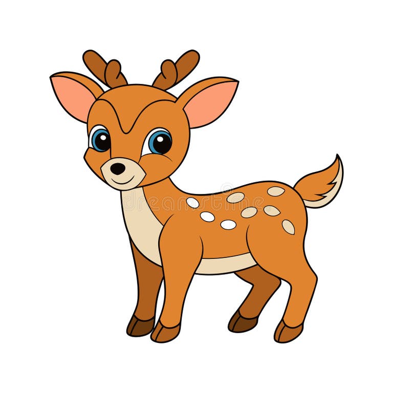 Creative Fallow Deer Coloring Template Stock Illustration ...