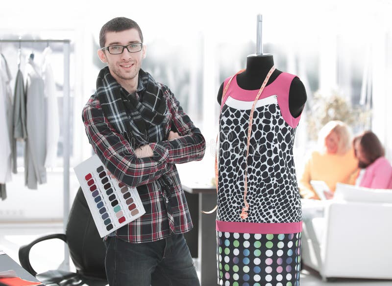 Creative Fashion Designer Standing in His Studio Stock Photo - Image of ...
