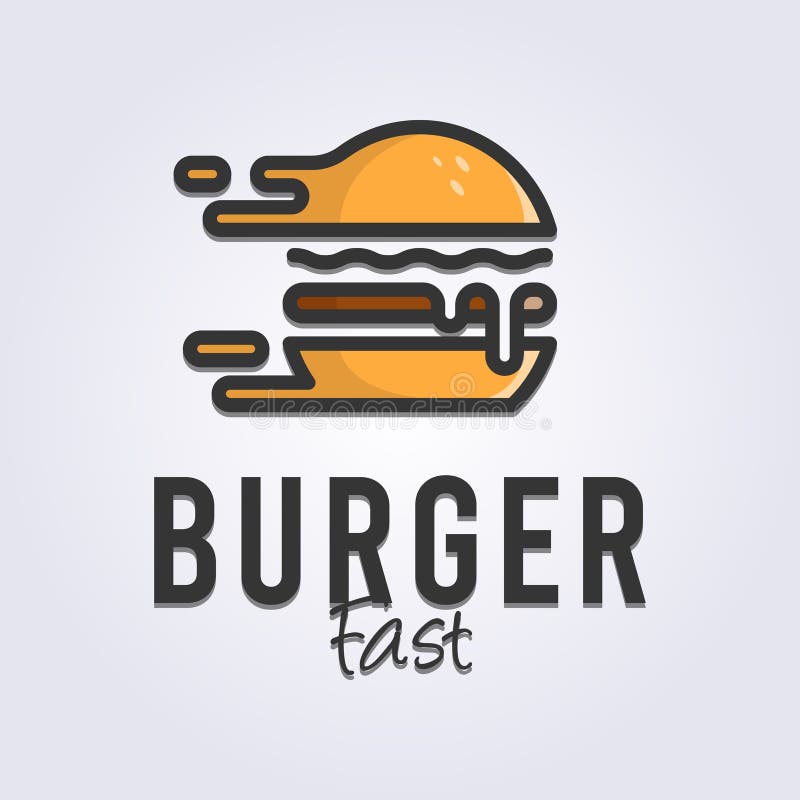 Creative Fast Burger, Fast Delivery Burger Logo Vector Illustration ...