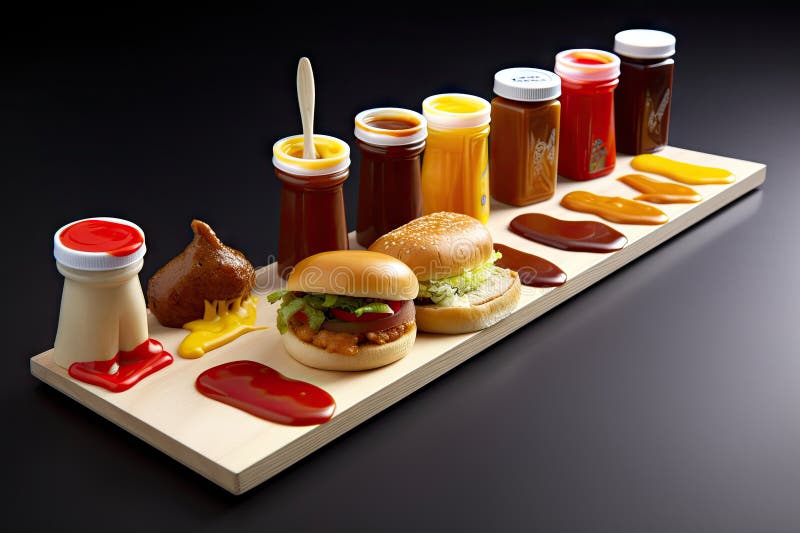 Creative Fast Food Presentation, with Sauces and Condiments Used As the ... Creative Fast Food Presentation, with Sauces and Condiments Used As the ...