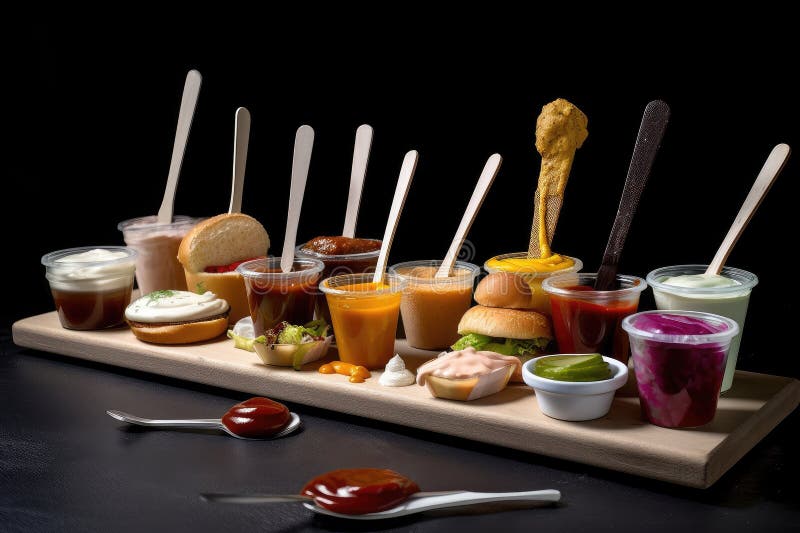 Creative Fast Food Presentation, with Sauces and Condiments Used As the ... Creative Fast Food Presentation, with Sauces and Condiments Used As the ...