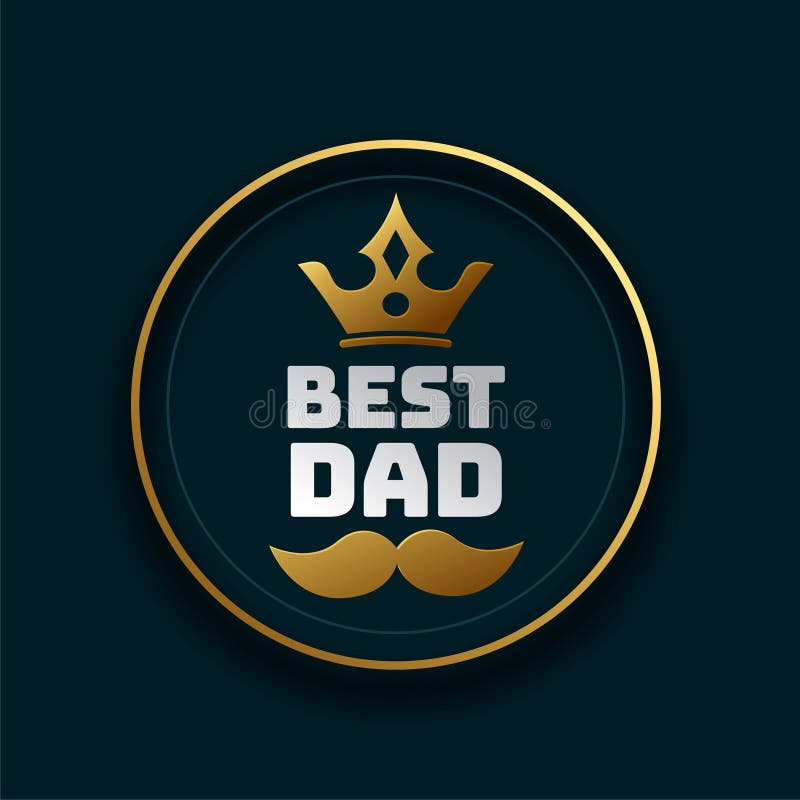 Creative Father S Day Background with Golden Crown and Moustache Stock ...