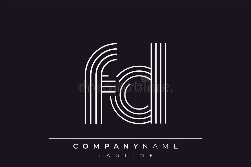 Creative FD Lines Letter Logo Design Stock Vector - Illustration of ...