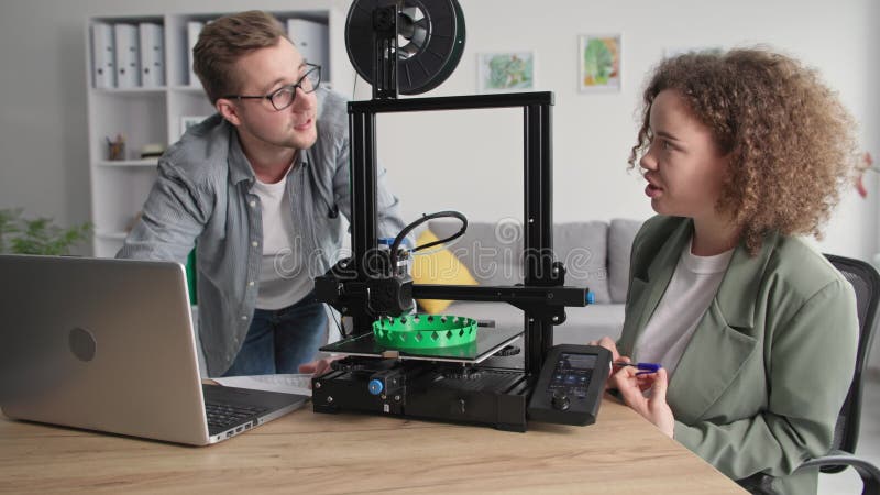 Creative Female and Male Designers Use Modern Technologies and Create a ...