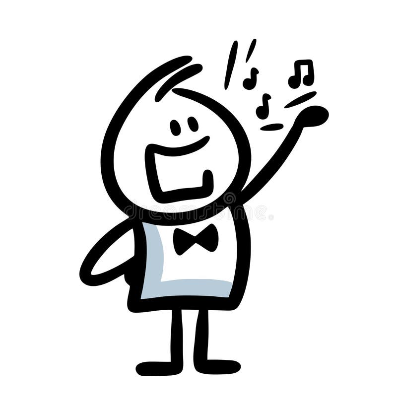 Creative Figure of Artist Singing on the Stage. Stock Vector ...