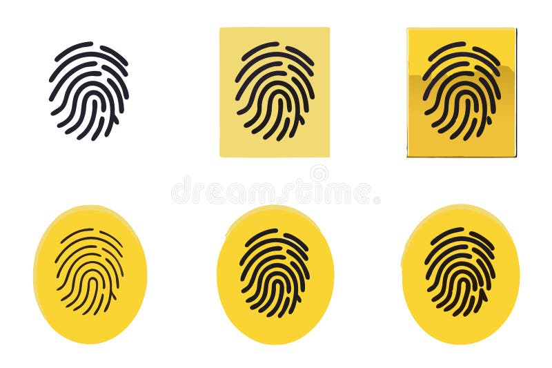 Creative Fingerprint Line Art Icon Set with Diverse Formats for ...