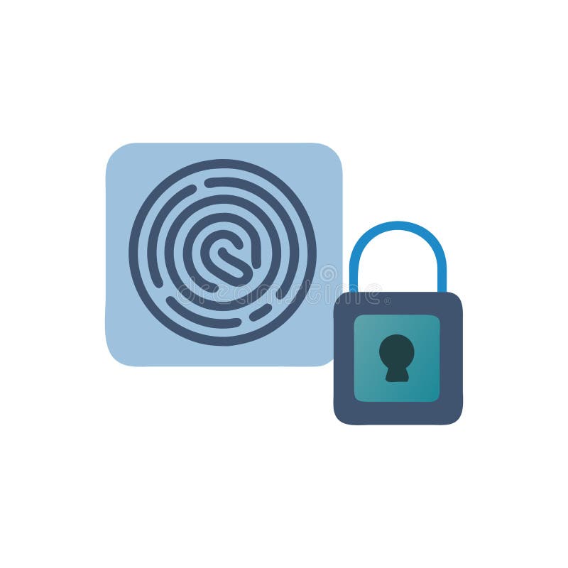 Creative Fingerprint Safe Lock Design Icon Stock Photo - Illustration ...