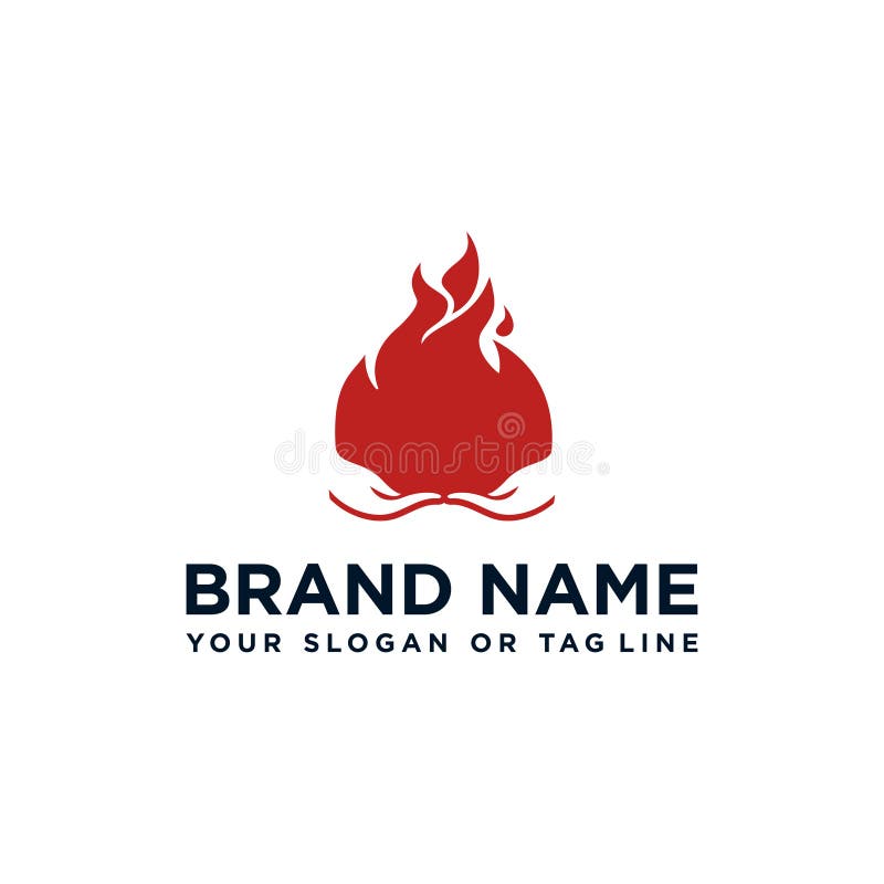 Creative Fire Design Logo and Hand Vector Stock Vector - Illustration ...
