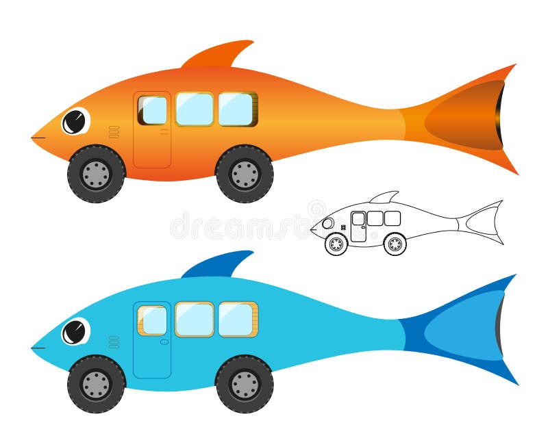 Creative fish bus stock vector. Illustration of travel - 70749269