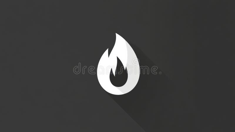 Creative Flame Icon Design with Sleek Shadow Effect on a Dark ...