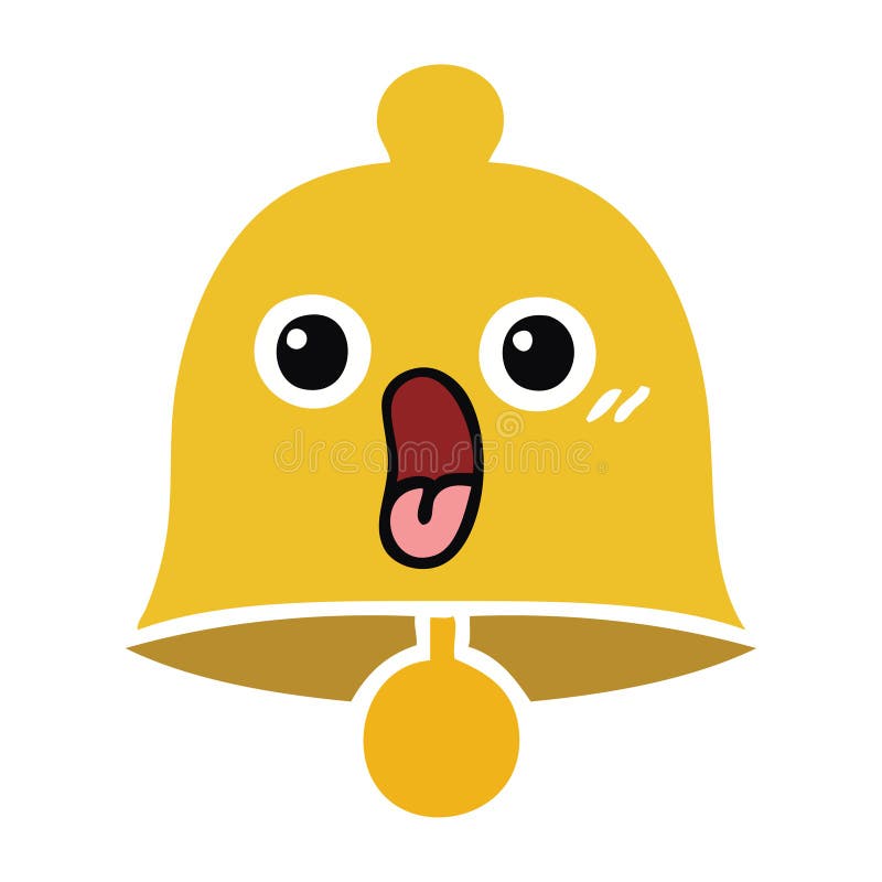 Flat Color Retro Cartoon of a Bell Stock Vector - Illustration of flat ...