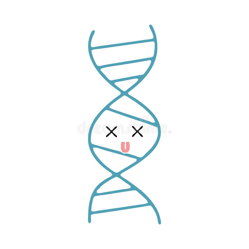 Cartoon Dna Dna Strand Biology Science Chemistry Life Experiment Cute ...