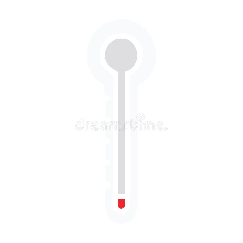 A Creative Flat Color Retro Cartoon Glass Thermometer Stock Vector ...
