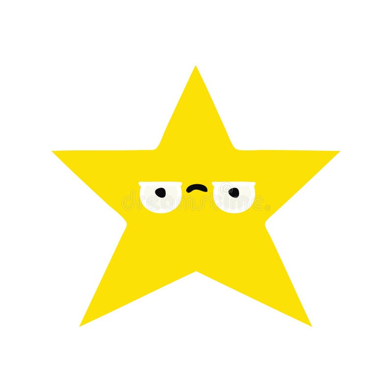 A Creative Flat Color Retro Cartoon Gold Star Stock Vector ...