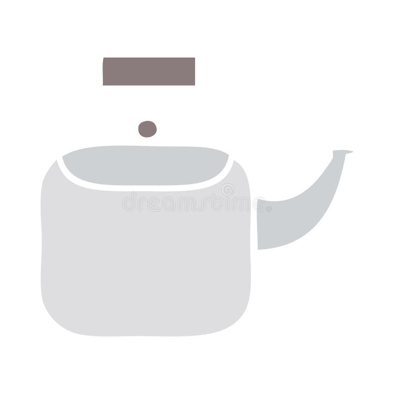 A Creative Flat Color Retro Cartoon Kettle Pot Stock Vector ...