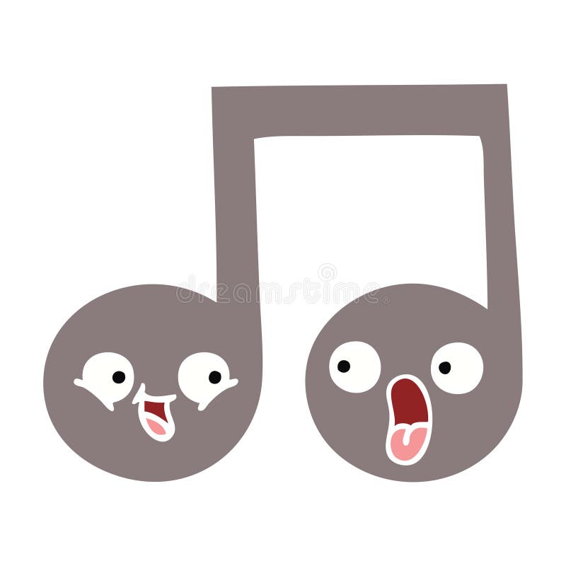 A Creative Flat Color Retro Cartoon Musical Note Stock Vector ...
