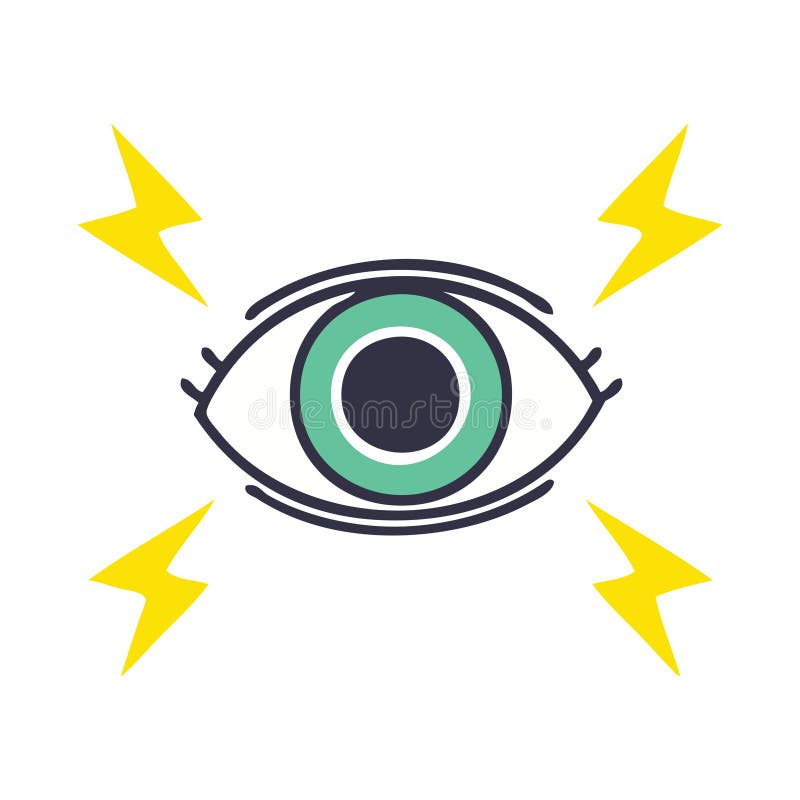 A Creative Flat Color Retro Cartoon Mystic Eye Stock Vector ...