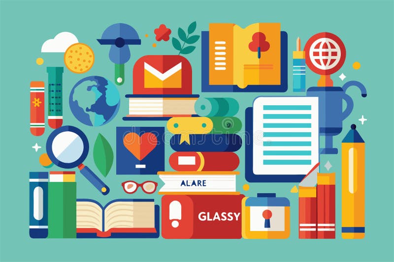 Creative Flat Illustrations Showcase Various Educational Tools and ...