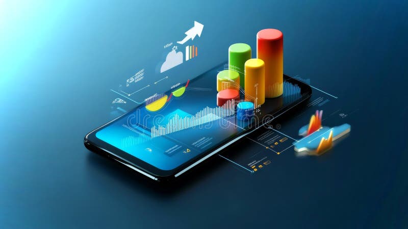 Creative Flat Infographic of a Smartphone Displaying Audience ...