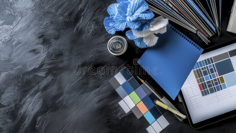 Creative Flat Lay of Color Swatches and Design Elements in Modern ...