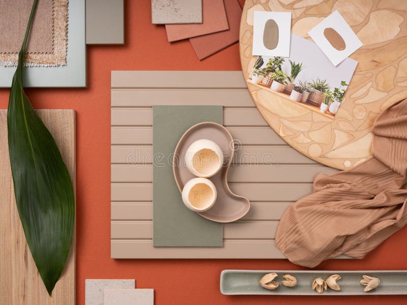 Creative Flat Lay Composition with Textile and Paint Samples, Panels ...