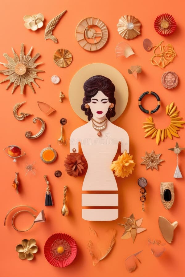 Creative Flat Lay of Female Empowerment Symbols Stock Illustration ...