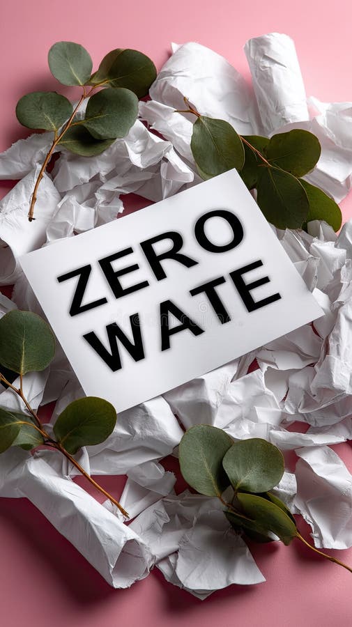 Creative Flat Lay Showing the Concept of Zero Waste with Cut Paper ...