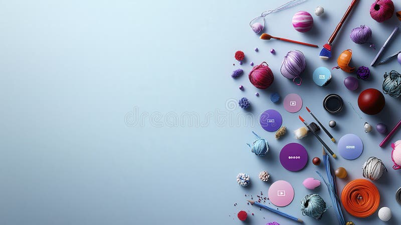 Creative Flat Lay of Ui Design Components Studio Space Photography ...