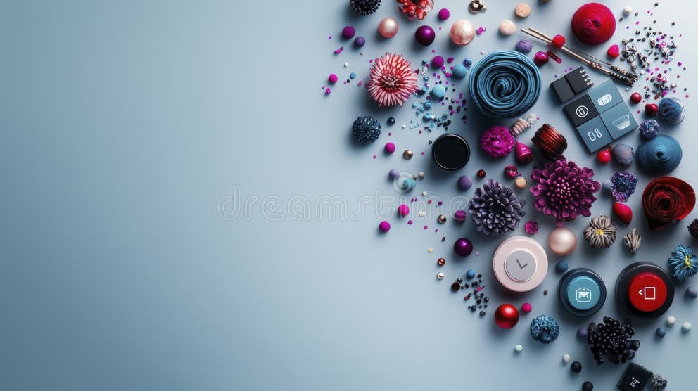 Creative Flat Lay of Ui Design Components Studio Visual Content ...