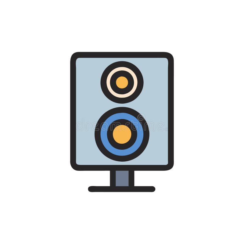 Creative Flat Panel Speaker Design Icon Stock Image - Illustration of ...