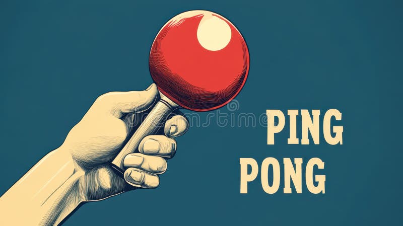Creative Flat Poster Showcasing the Excitement of Ping Pong with Bold ...
