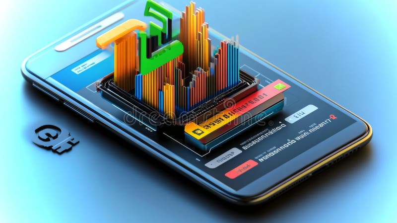 Creative Flat UI Smartphone with Mini Hardware and Vibrant Data ...