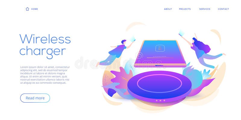 Creative Flat Vector Illustration For Inductive Smartphone Charging ...