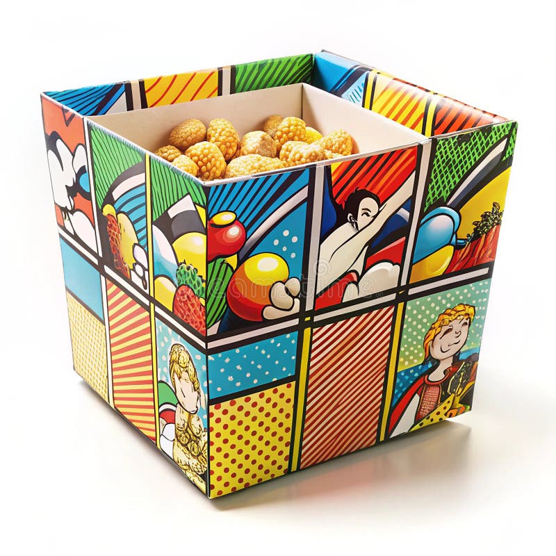 Flipbook Style Snack Box that Reveals a Comic Strip Stock Illustration ...