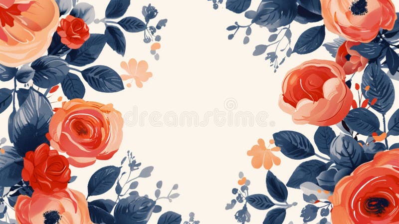 Creative Floral Border Design for Cards and Invitations Stock ...