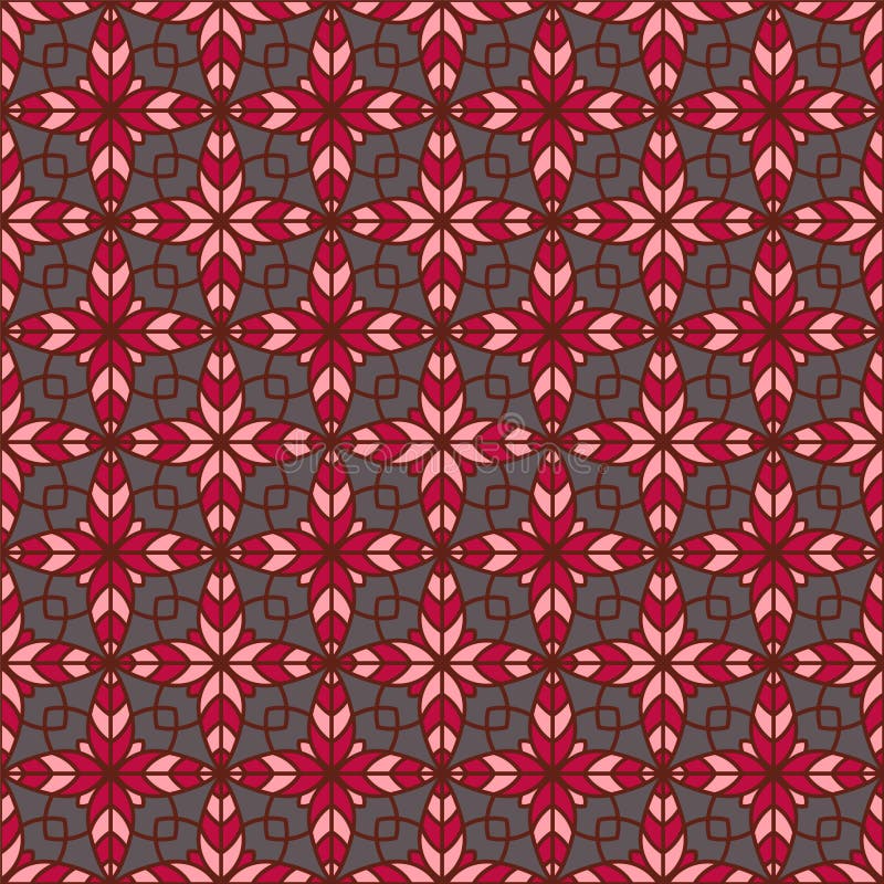 Creative Floral Geometry Seamless Vector Tile Pattern. Abstract Flower ...