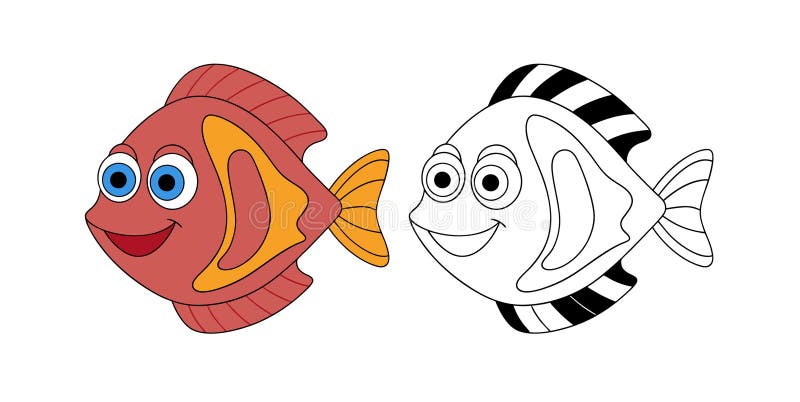 Creative Flounder Coloring Activity Stock Vector - Illustration of cute ...