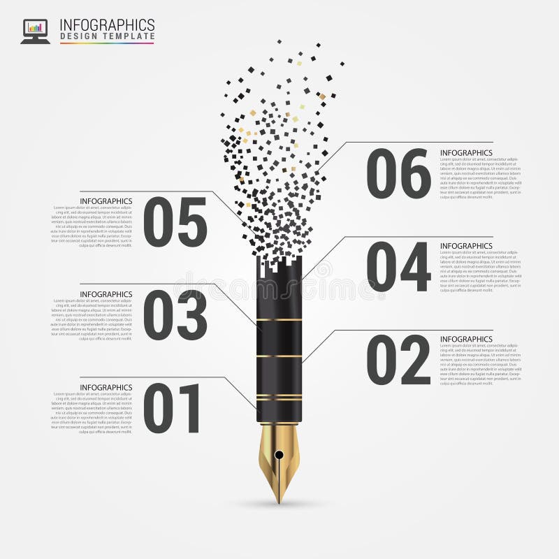 Creative Flow Chart with Pen. Vector Stock Vector - Illustration of ...