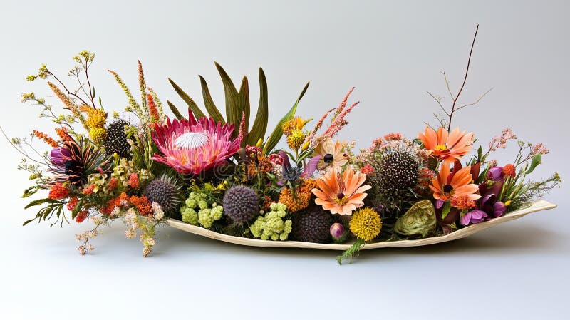 Creative Flower Arrangements from Wild Garden Blooms. Stock Photo ...