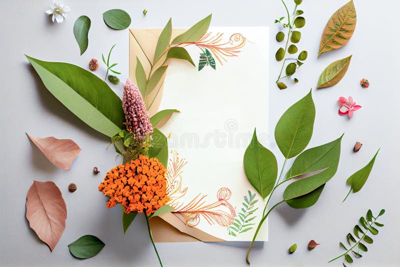 Creative Flower and Leaf Layout. Generative AI, Generative, AI Stock ...