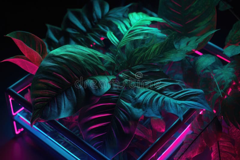 Creative Fluorescent Color Rainbow Layout Made of Neon Tubes. Flat Lay ...