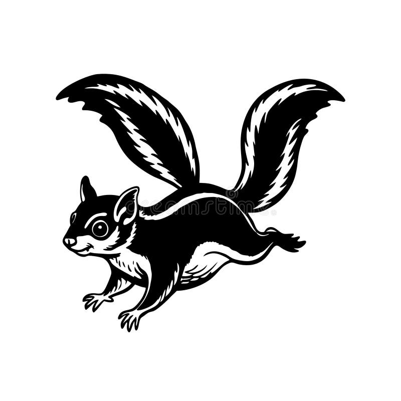 Creative Flying Squirrel Linocut Arts Activity Stock Illustration ...