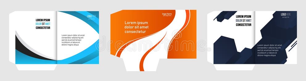 Creative Folder Template Collection. Set of Abstract Folder Mockup ...