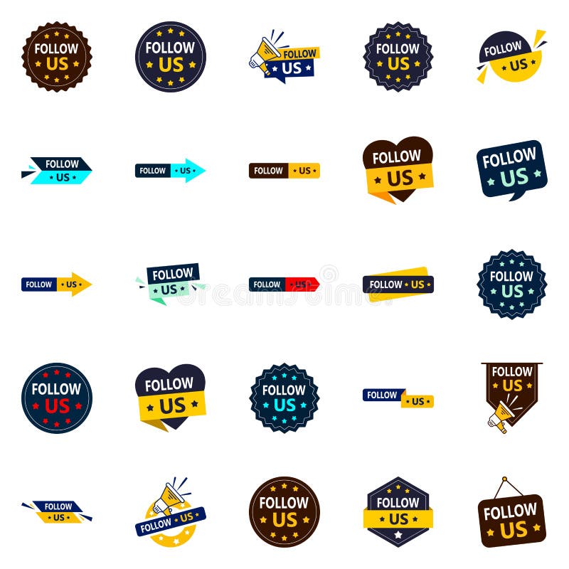 25 Creative Follow Us Banners for Instagram and YouTube Stock Vector ...